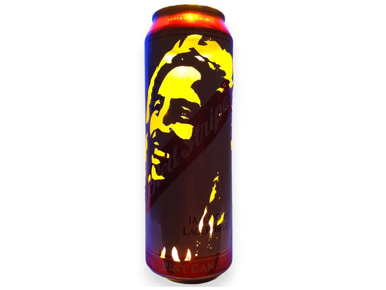 Bob Marley Beer Can Lantern! Jamaica Red Stripe Reggae Pop Art Portrait ...