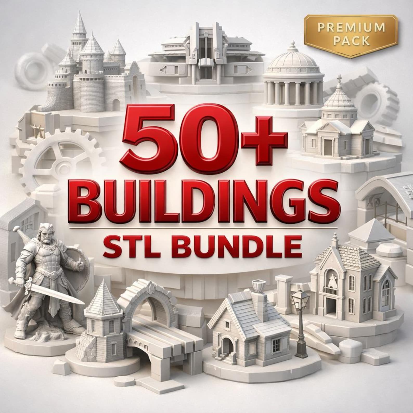 50 Buildings STL Bundle, 3D Printable Architecture Models, City ...