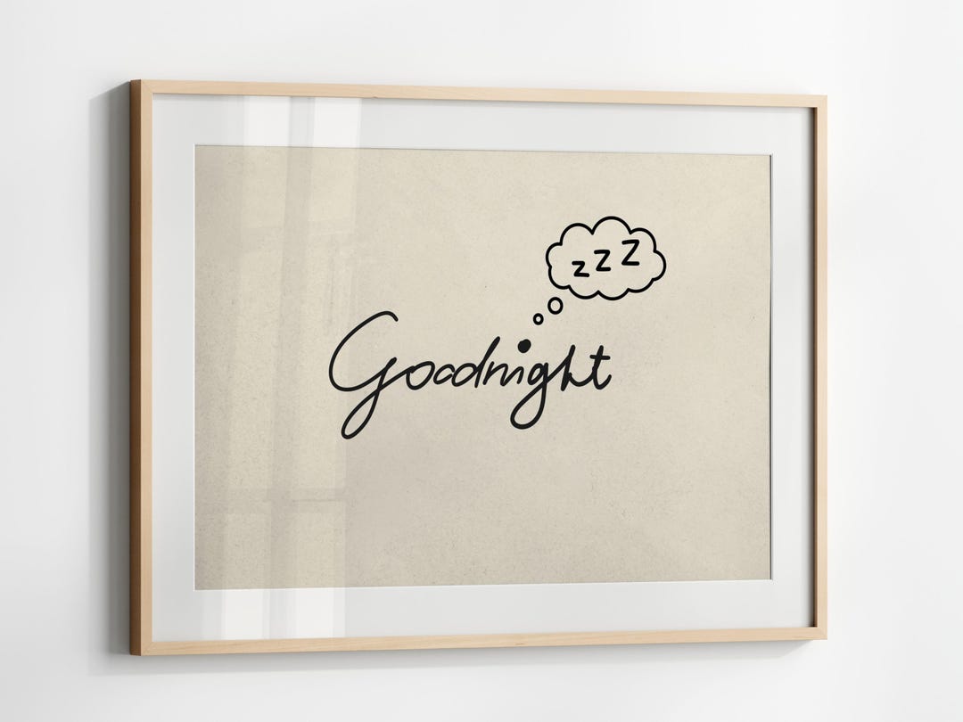 Goodnight Print: Minimalist Illustration With Handwritten-style ...