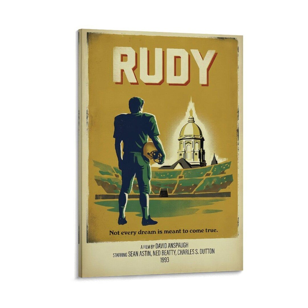 The Movie Poster for the 1993 Sports Biographical Film Rudy Wall Art ...