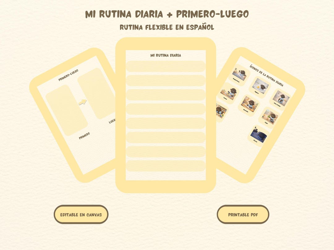 Visual Schedule + First-then/printable Flexible Routine in Spanish ...
