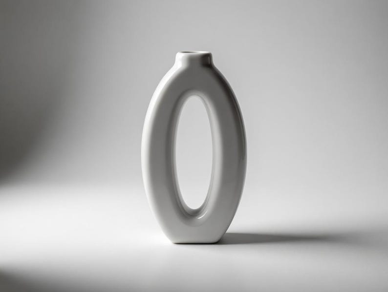 3D Printable Vase STL | Modern Oval Ceramic Vase | Minimalist Home ...
