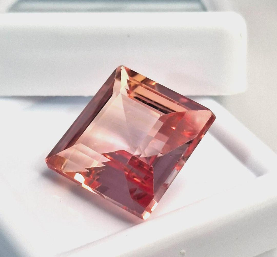Peach Pink Morganite 12-14 Ct Shape Princess Cut Certified Natural ...