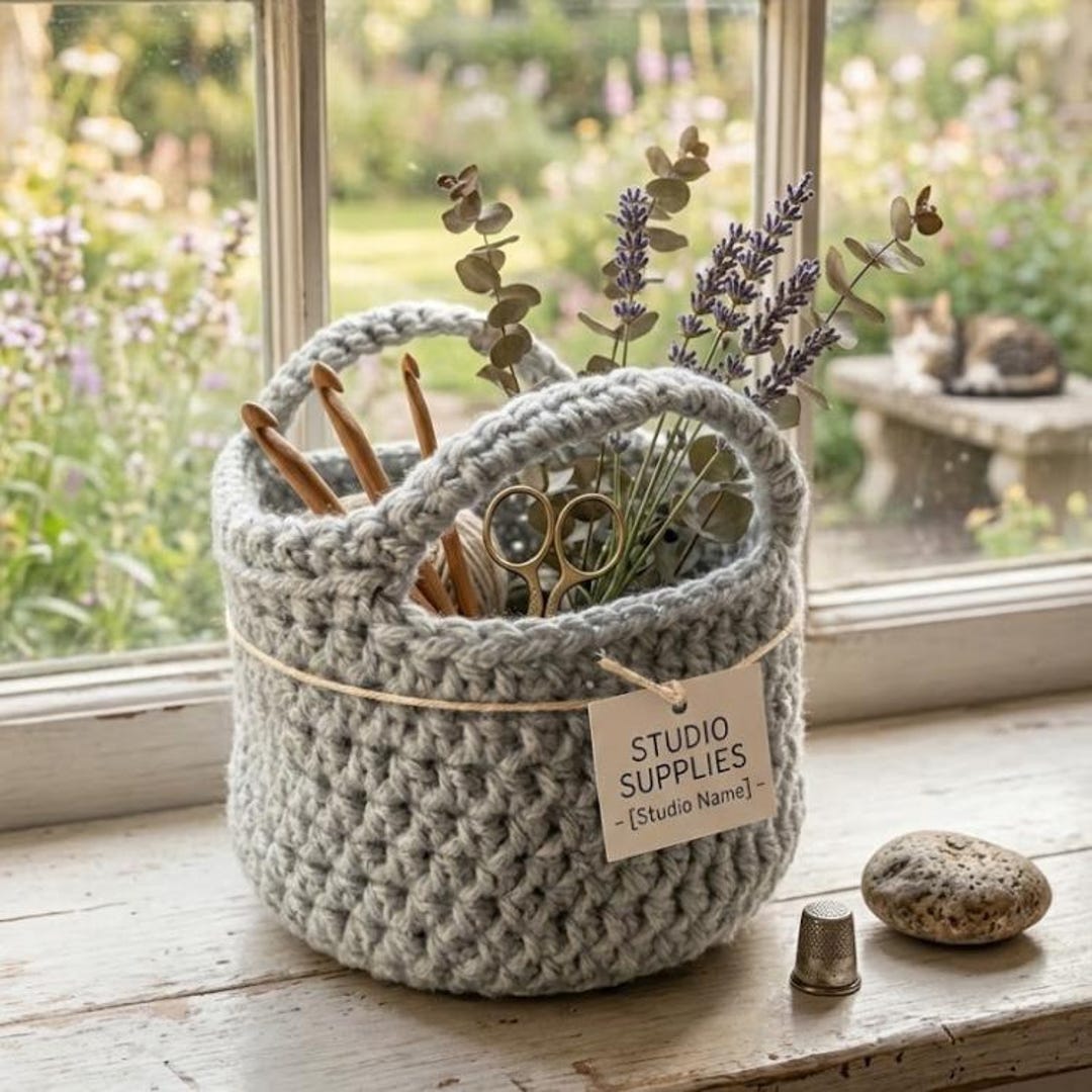 Crochet Basket Pattern PDF, Mini Storage Bin Tutorial, Desktop ...