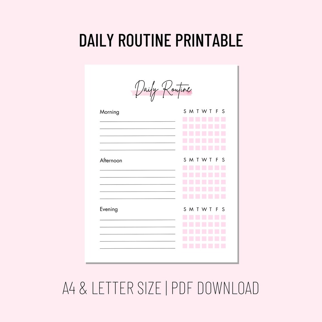 Daily Routine Printable | Daily Habit Tracker | Morning, Afternoon and ...