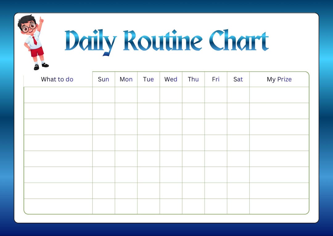 Boys Daily Routine Chart Printable — Morning & Bedtime Checklist for ...