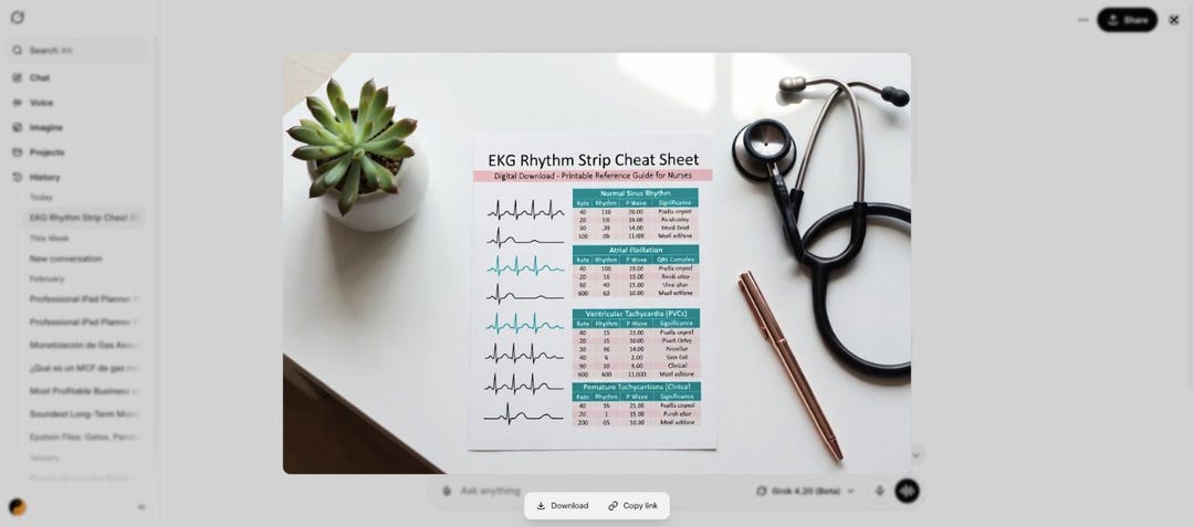 EKG Rhythm Strip Cheat Sheet, Cardiac Nursing Reference, ECG ...