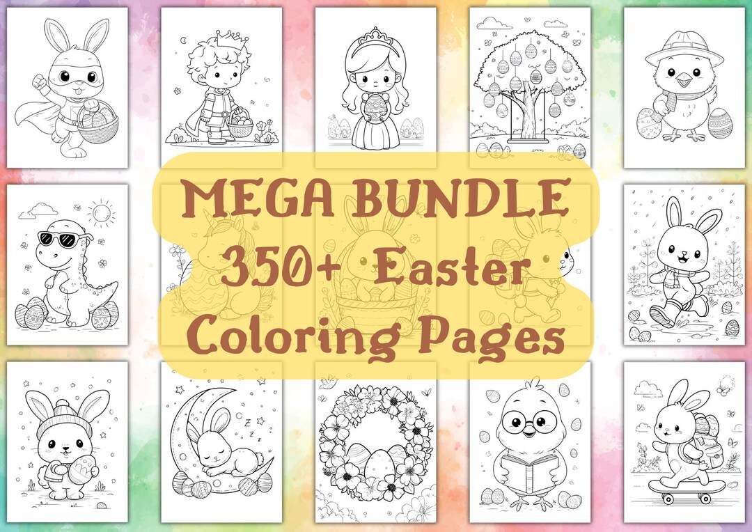 350+ Easter Coloring Pages Bundle – Printable PDF for Kids, Bunnies ...