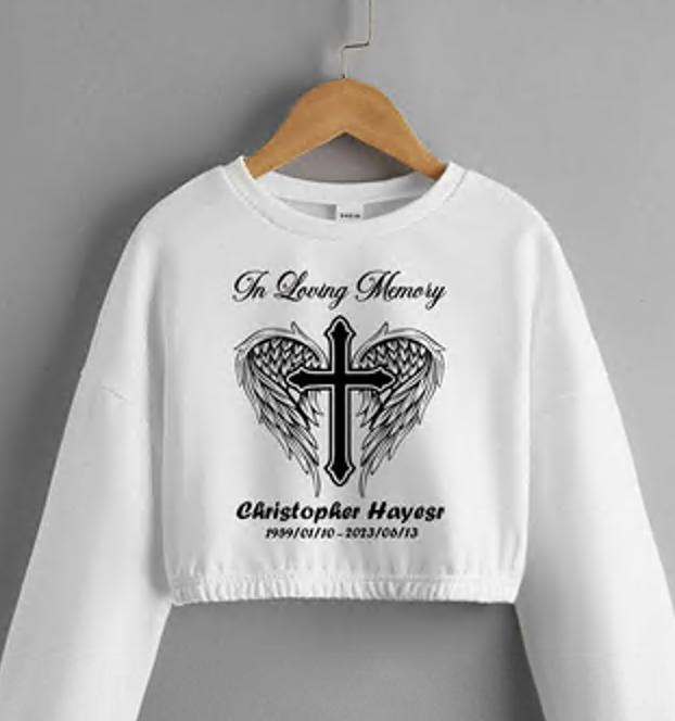 In Loving Memory Cross SVG PNG, Custom Memorial Angel Wings Designs ...