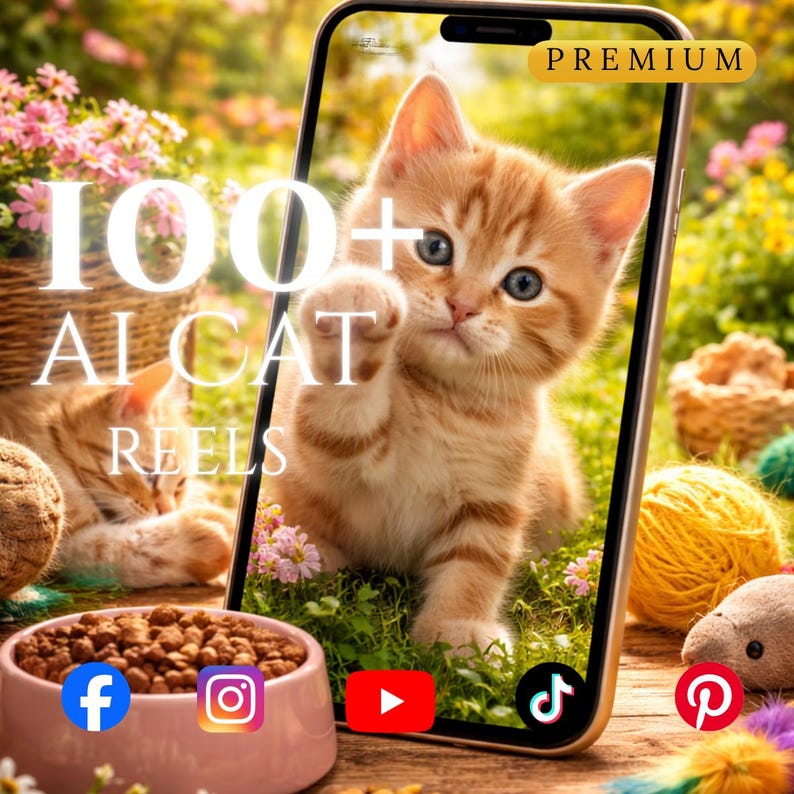 100+ AI Cat Videos Bundle | Viral Social Media Content (digital ...