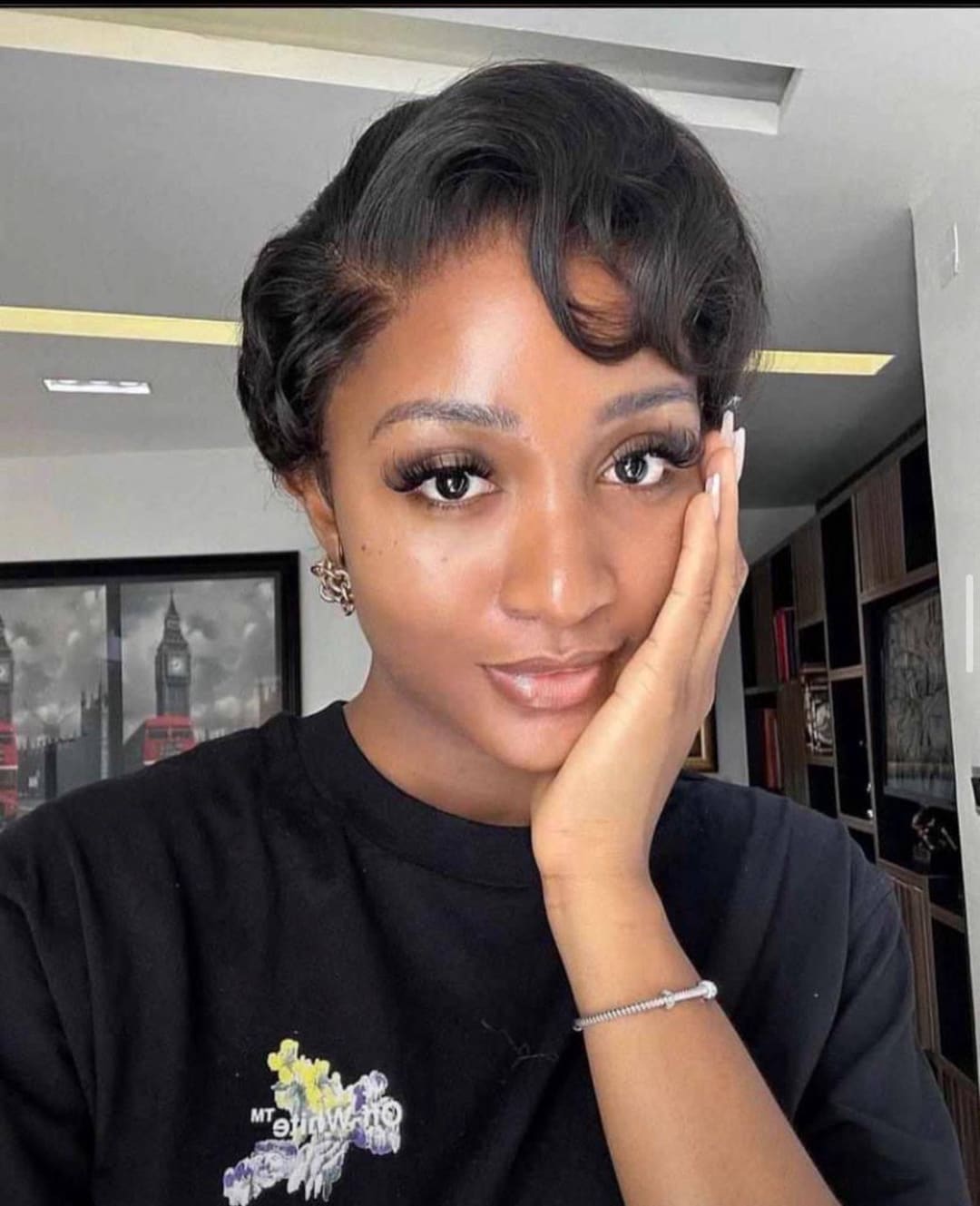 Full Frontal Wig Tiwa 100% Human Hair Wig Pixie Cut - Etsy
