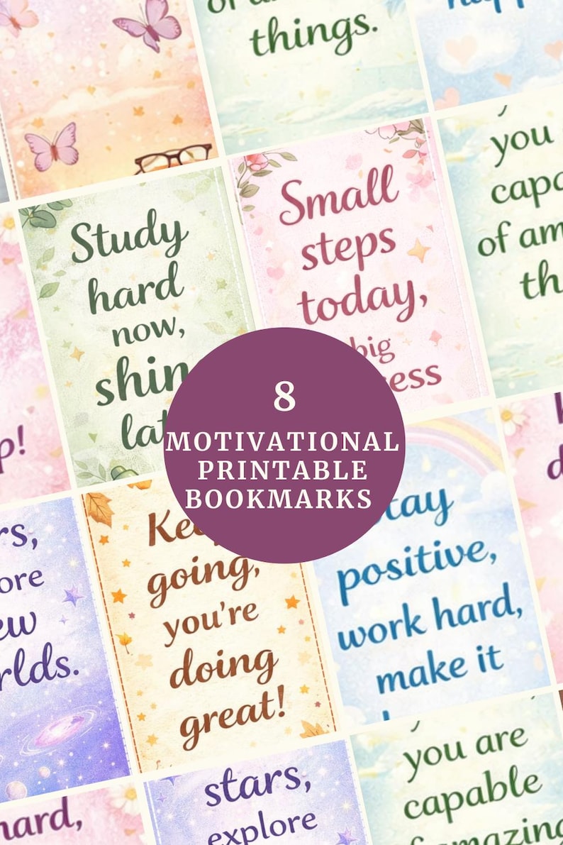 Motivational Bookmarks | Pastel Quotes (digital Download) - Etsy