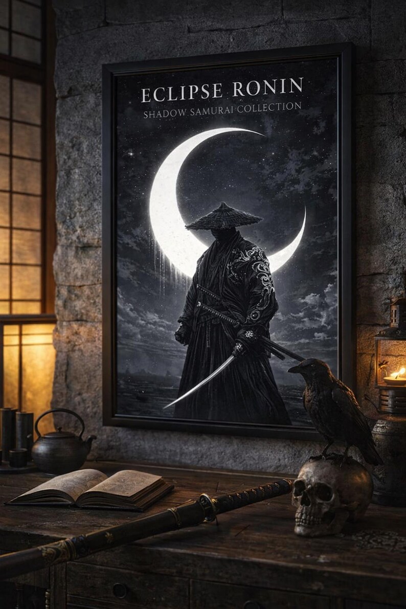 SHADOW SAMURAI Collection-eclipse Ronin Samurai Poster, Dark Japanese ...