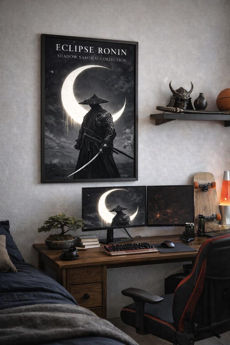 SHADOW SAMURAI Collection-eclipse Ronin Samurai Poster, Dark Japanese ...