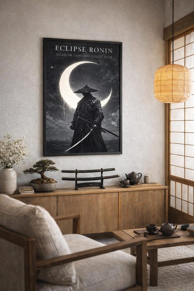 SHADOW SAMURAI Collection-eclipse Ronin Samurai Poster, Dark Japanese ...