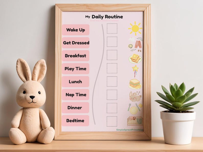Toddler Daily Routine Chart, Visual Schedule, Montessori Inspired (PDF ...
