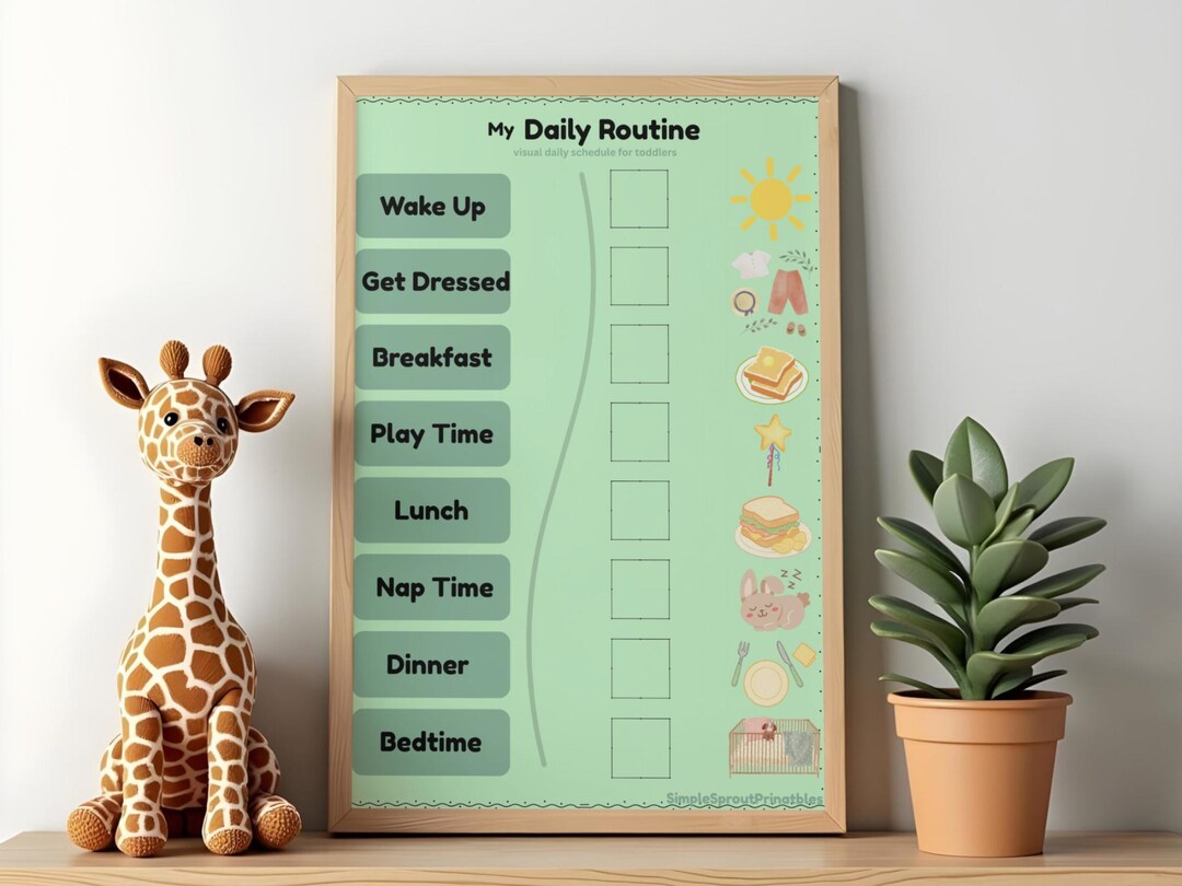 Toddler Daily Routine Chart, Visual Schedule, Montessori Inspired (PDF ...