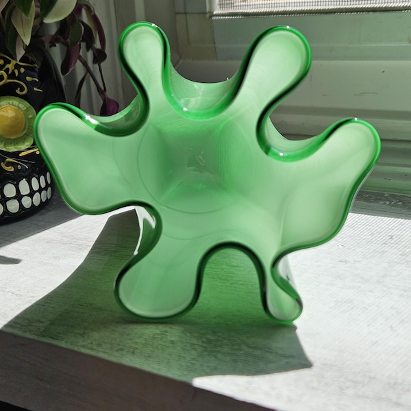 Vintage Vase Green Heavy - Etsy