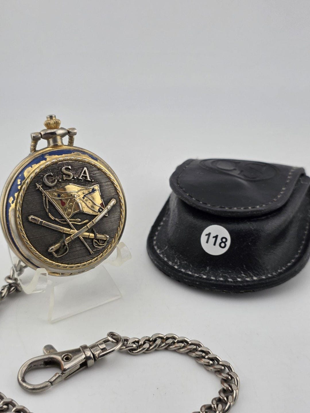 Vintage JEB Stewart Pocket Watch Franklin Mint Civil War Library ...