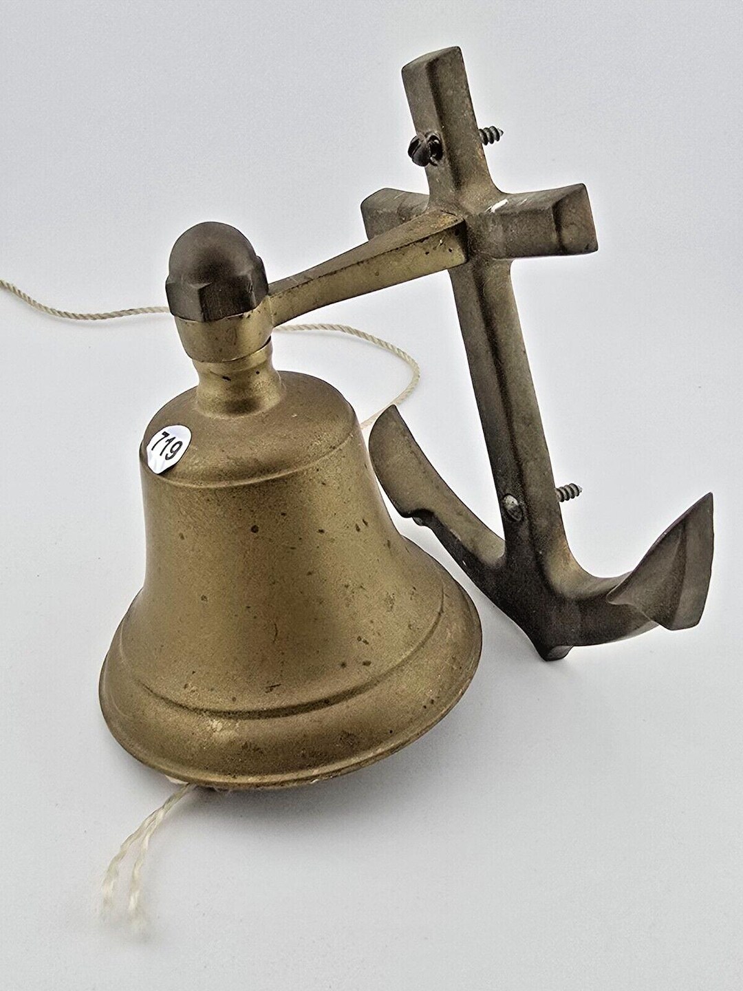 Vintage Solid Brass Ship Bell Wall Mount Anchor. Front Doorbell ...