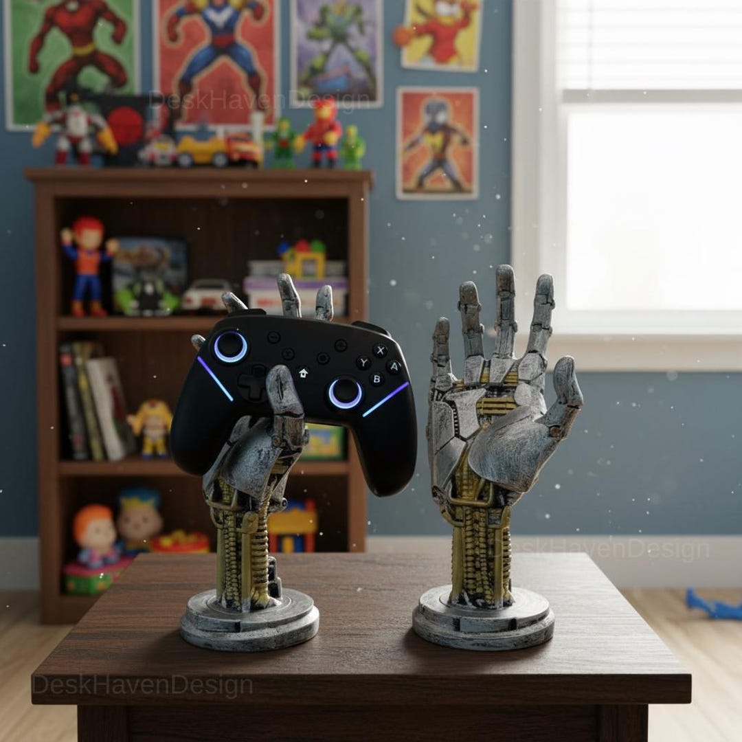 Cyberpunk Robot Hand Controller Stand, Futuristic Gaming Desk Decor ...