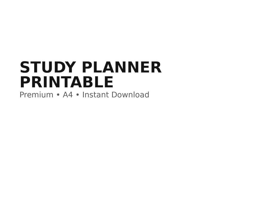 Study Planner Printable | Student Study Planner PDF | A4 Study Schedule ...