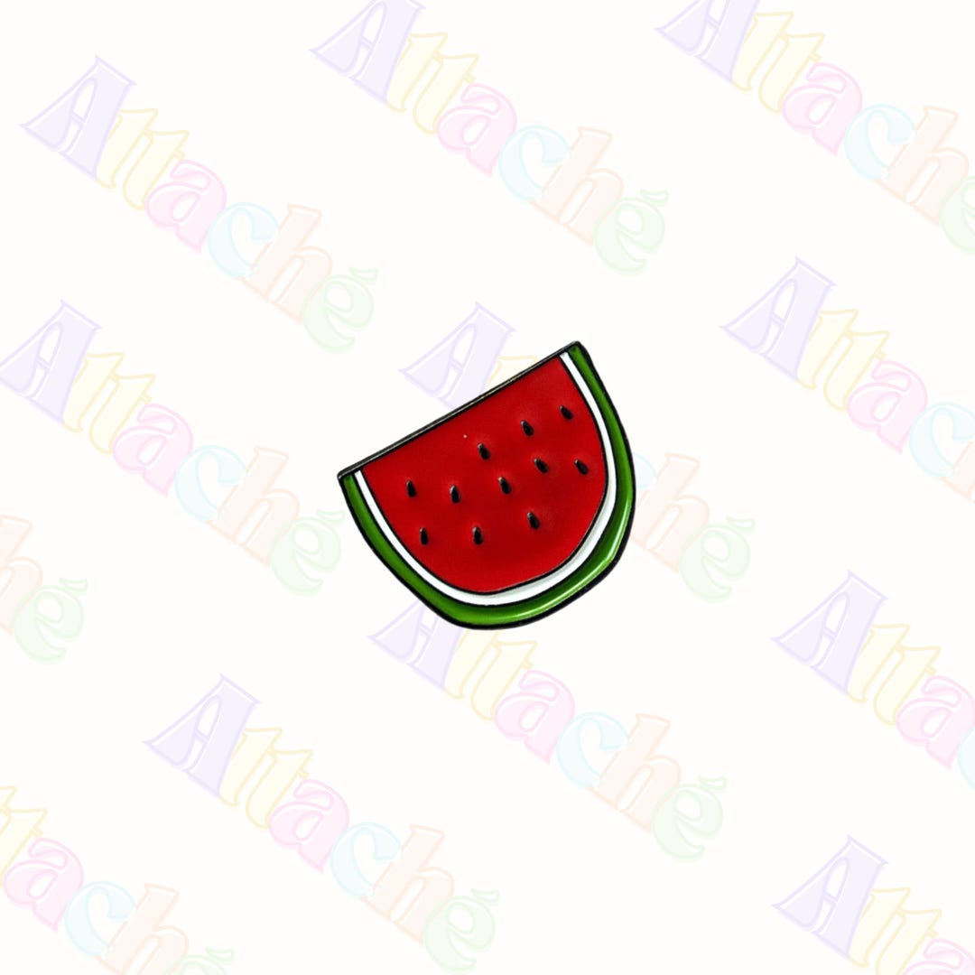 Watermelon Slice Metal Sticker | Enamel Fruit Decal for Laptops, Phones ...