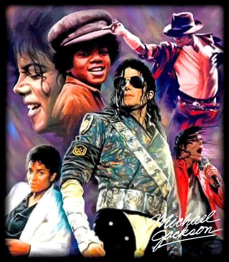 Michael Jackson Set 1 DTF Halftone | Iron on T-shirt Print | Ready to ...