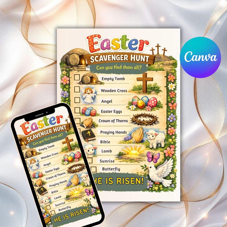 Christian Easter Scavenger Hunt Printable, Resurrection Day Faith ...