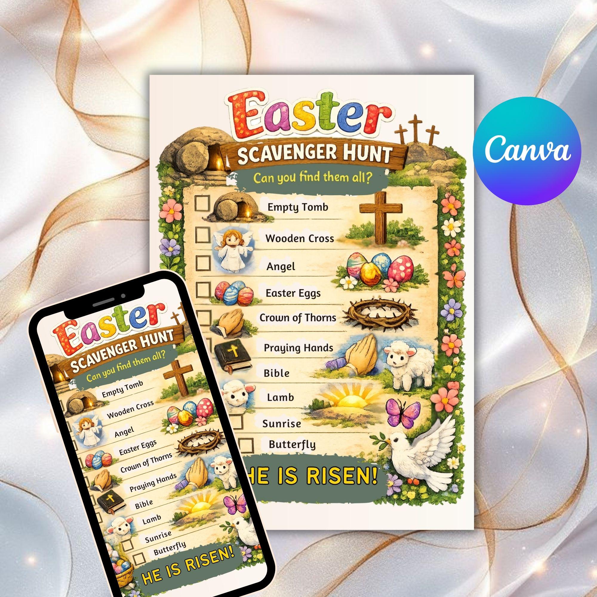 Christian Easter Scavenger Hunt Printable, Resurrection Day Faith ...