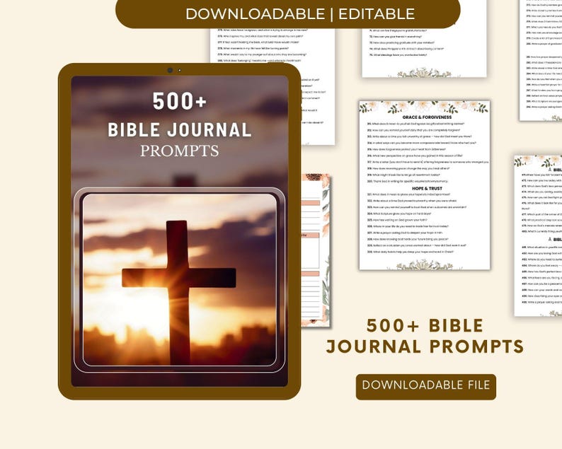 Bible Journal Prompts for Women, Christian Faith Scripture Study ...