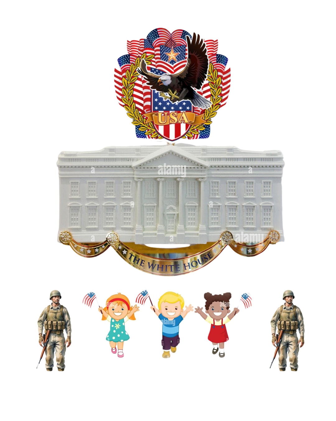 Patriotic White House PNG, USA Eagle Clipart, American Independence Day ...