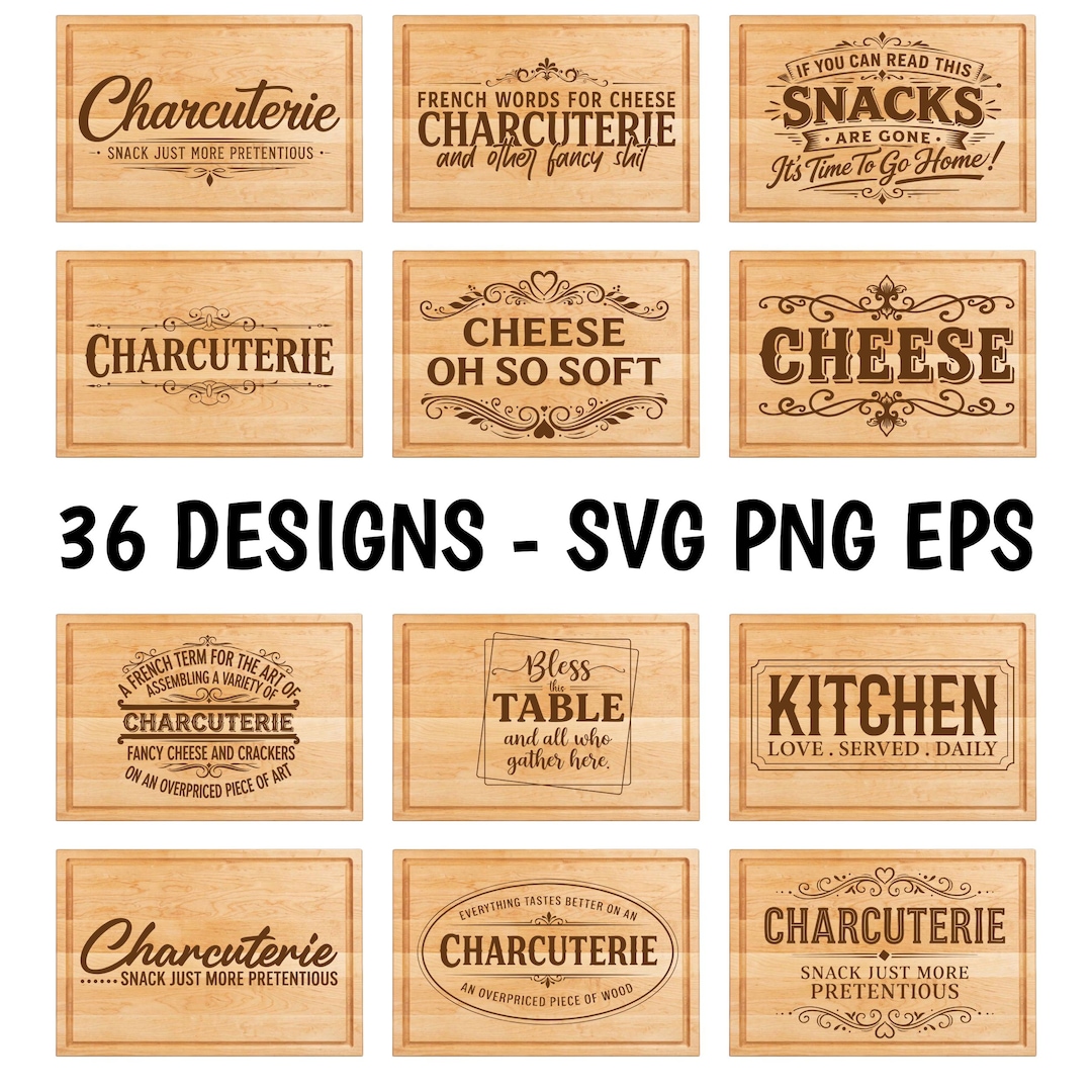 Charcuterie Board Svg Bundle, Funny Kitchen Quotes, Food Tray Svg ...