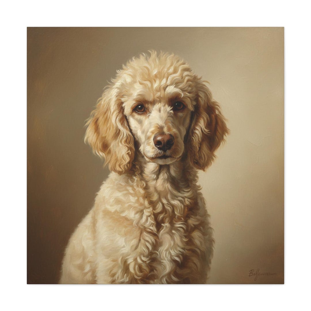 Victorian Poodle Portrait Canvas Print, Elegant Dog Wall Art, Classic ...