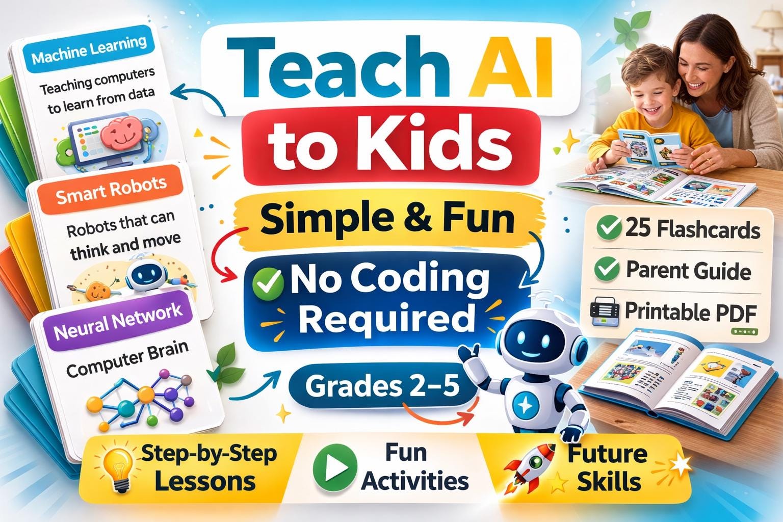 Teach Kids AI Easily | Homeschool STEM Flashcards | Printable Learning ...