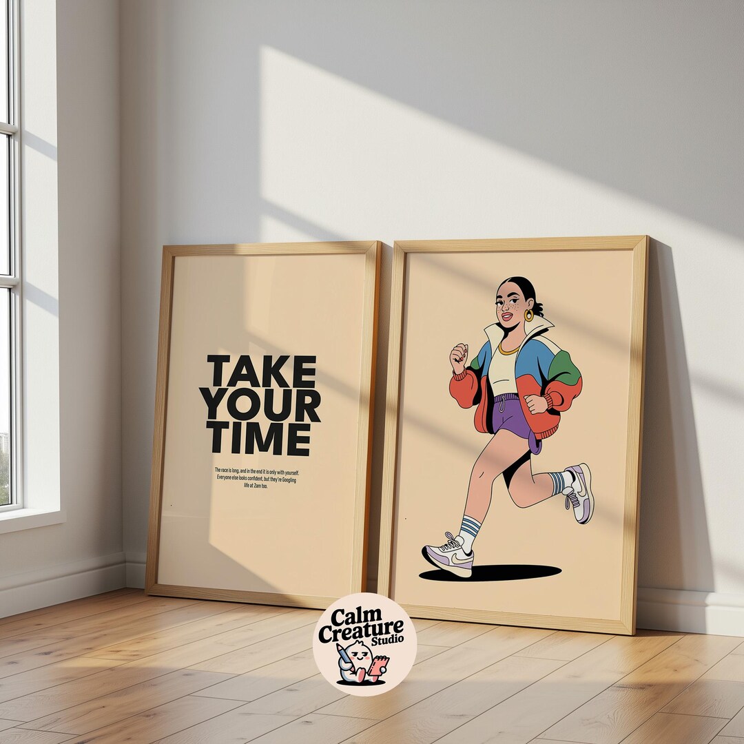 Take Your Time Printable Wall Art Set of 2 | Neutral Motivational ...