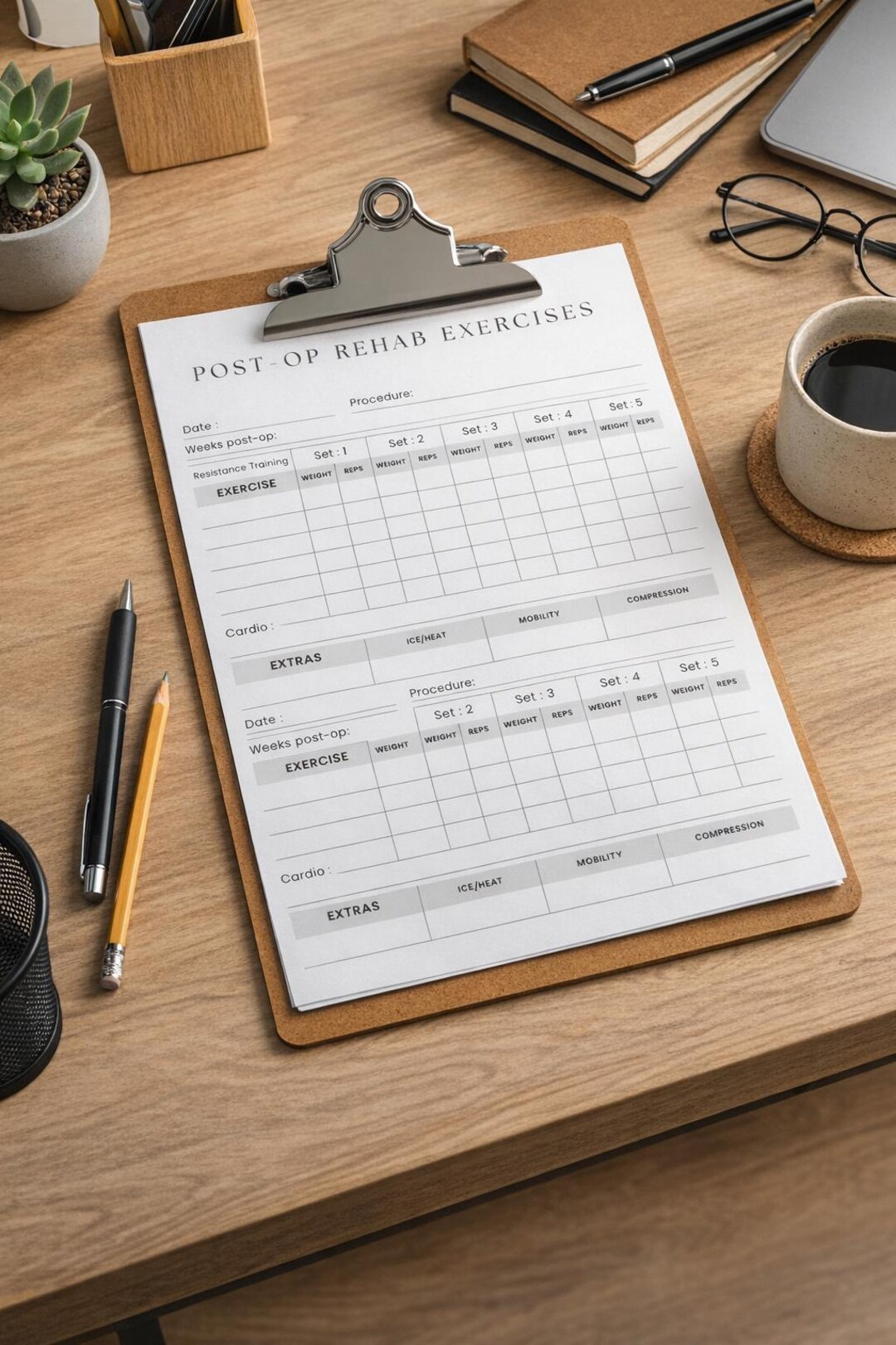 Physiotherapy Post-op Rehabilitation Log Template - Etsy