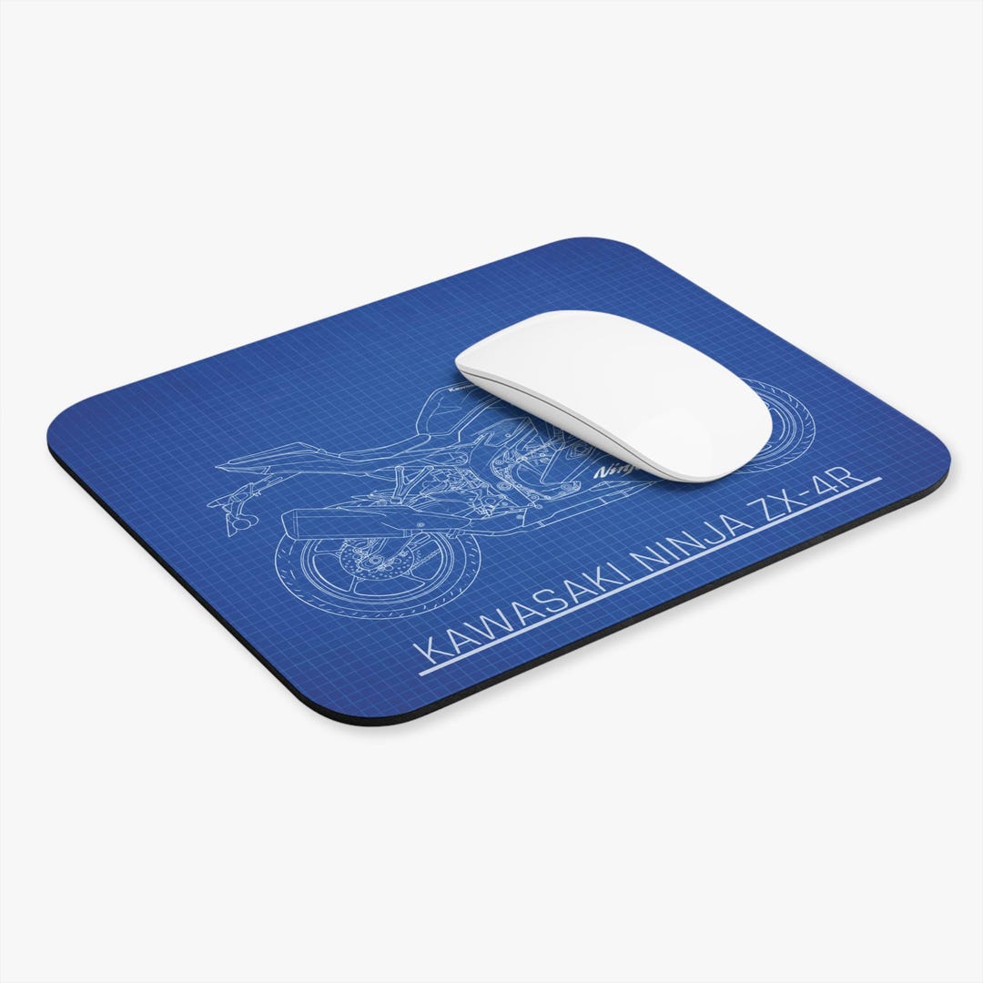 KAWASAKI NINJA ZX-4R Blueprint Mouse Pad | Motorcycle Desk Mat - Etsy