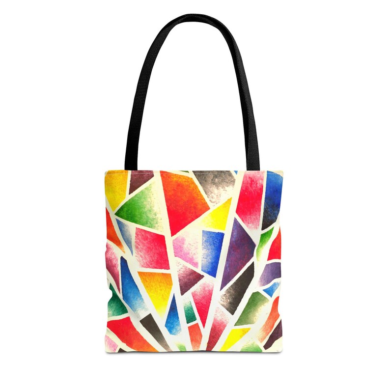 Colourful Geometric Tote Bag | Rainbow Reusable Shopping Bag | Bright ...