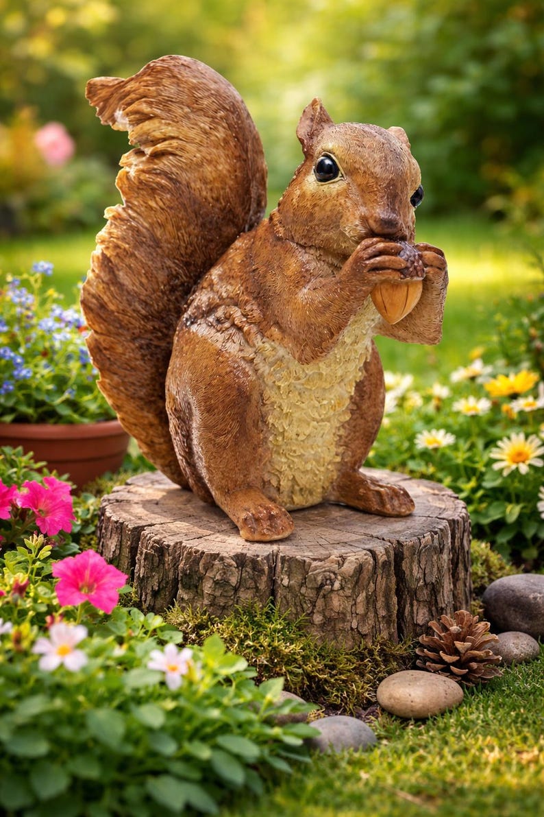 Squirrel Statue STL File | 3D Printing Garden Decor (digital Download ...