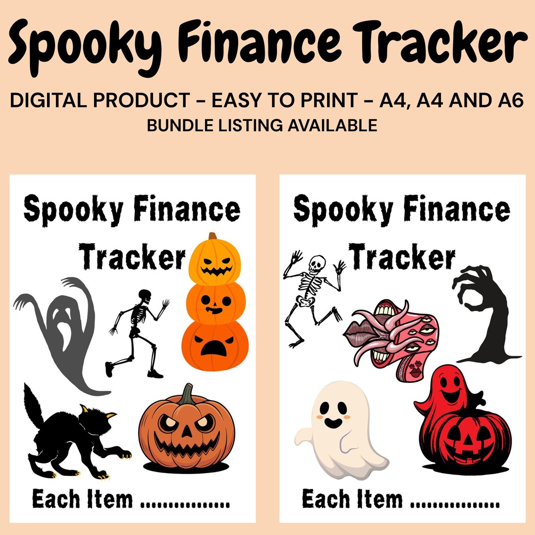 Spooky Savings Tracker Printable | Halloween Saving Challenge | Cash ...
