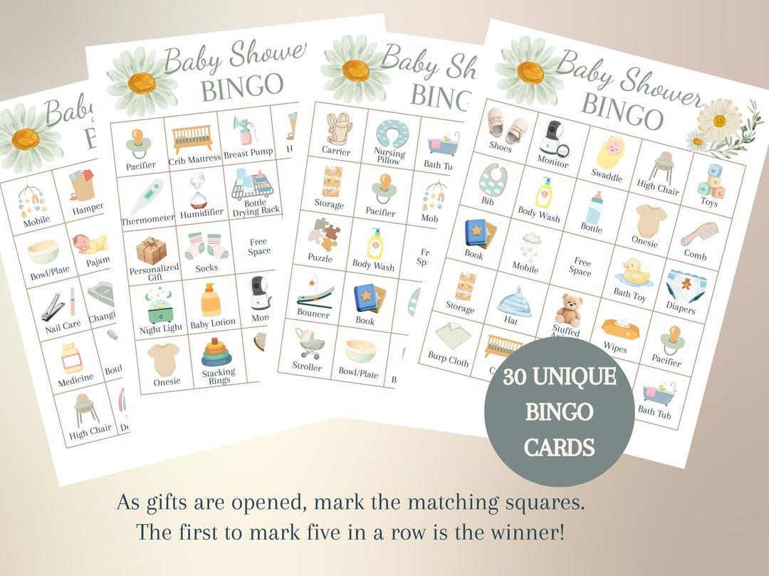 Gender Neutral Baby Shower BINGO Spiel Digitaler Download - Etsy.de