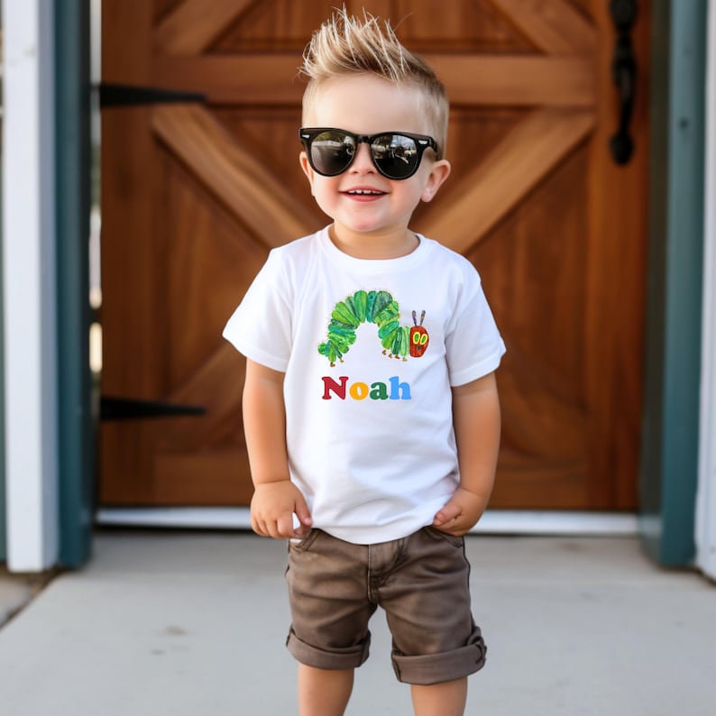 Very Hungry Caterpillar Kids Shirt, Custom Name Birthday Kids Shirt ...