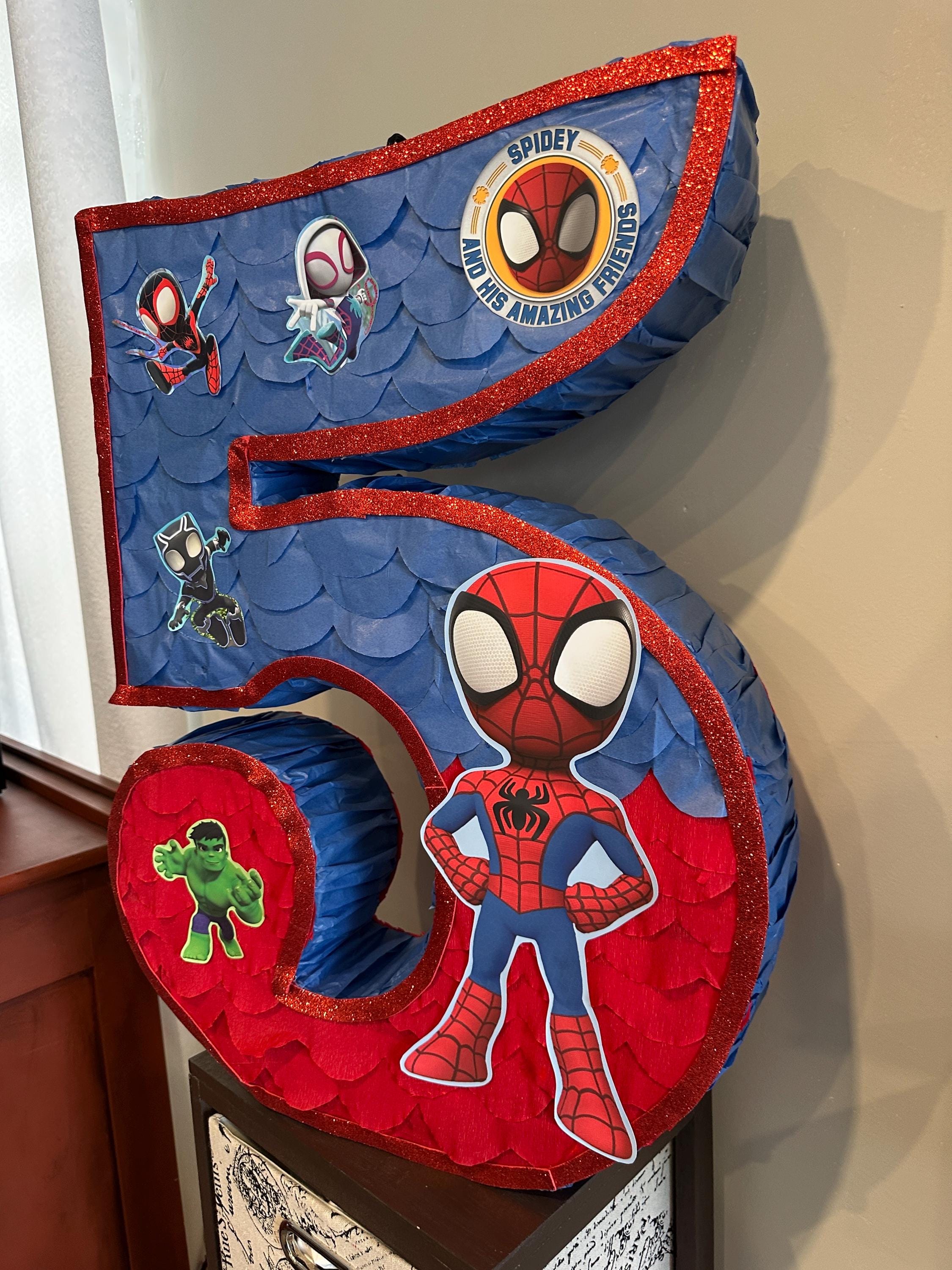 Spidey Number Pinata Handmade - Custom Number Pinatas - Etsy