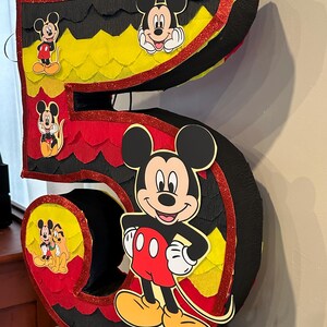 Mickey Mouse Number Pinata – Handmade Birthday Party Decor - Etsy