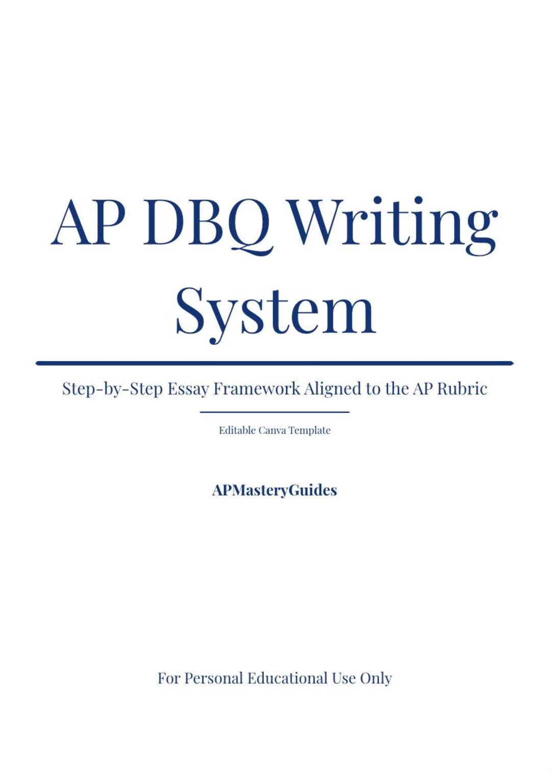 AP DBQ Template | DBQ Writing Guide | Editable Canva Essay Outline ...