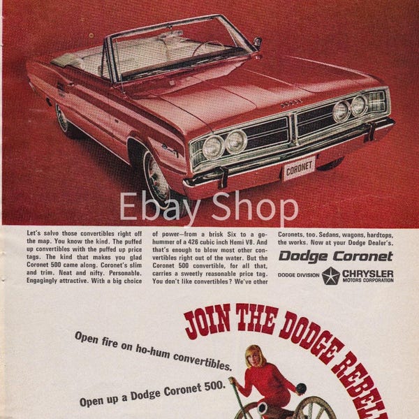 Muscle Car Ad Print - Etsy