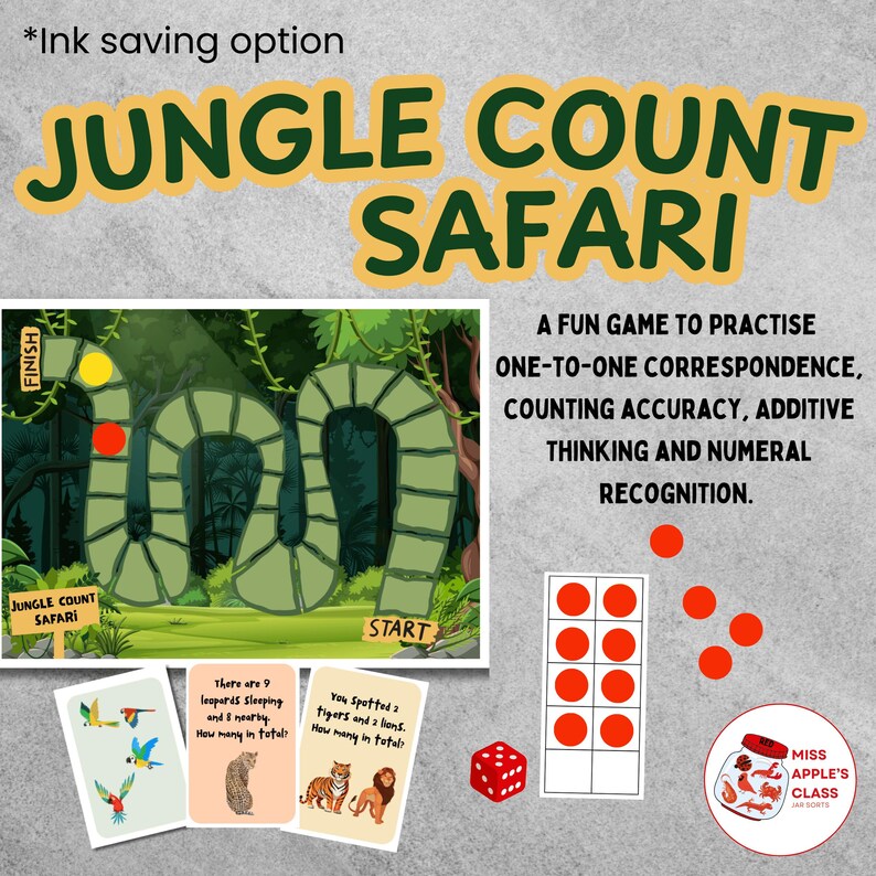 Jungle Count Safari | Counting Game 1–20 | Kindergarten Math Centres ...