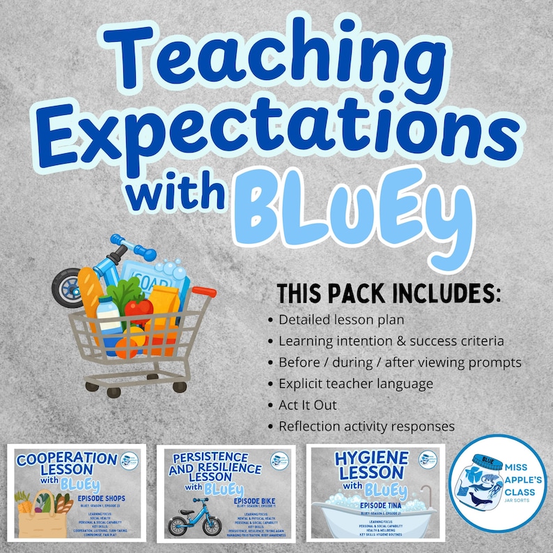 SEL Lesson Bundle | Bluey Inspired Teaching Expectations Printables ...