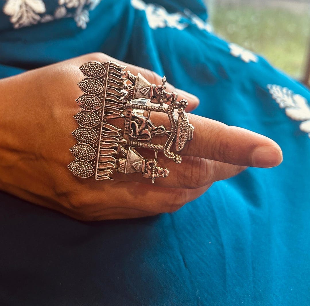 Black Metal Traditional Krishna Ring - Etsy